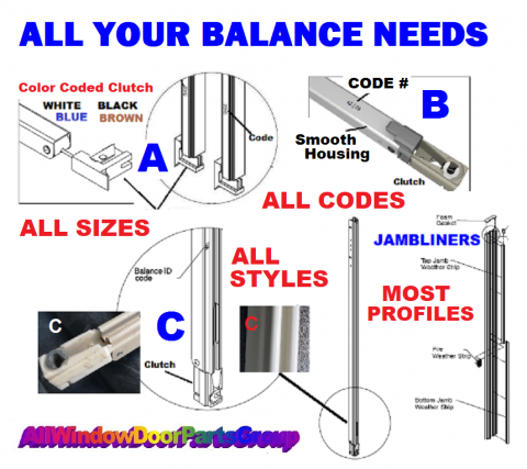 25" to 37" Double / Single Hung Window Balances D/H S/H Lengths | All Window Door Parts Group
